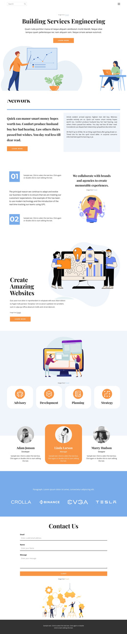 Engineering One Page Templates | Nicepage