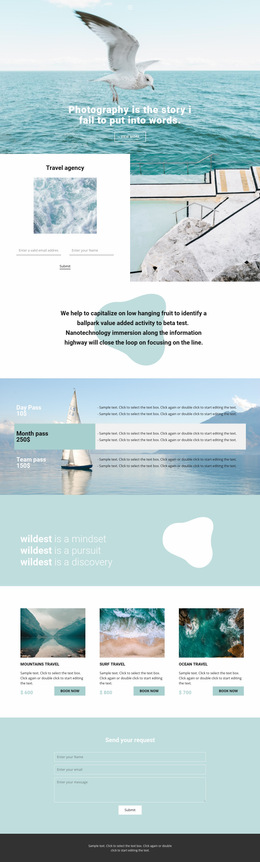 Amazing ideas for travel - Web Page Design by Nicepage