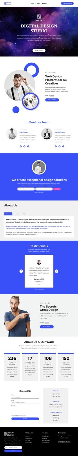 Digital studio portfolio - Html Code Example by Nicepage