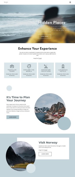 We find the hidden places - HTML Template by Nicepage