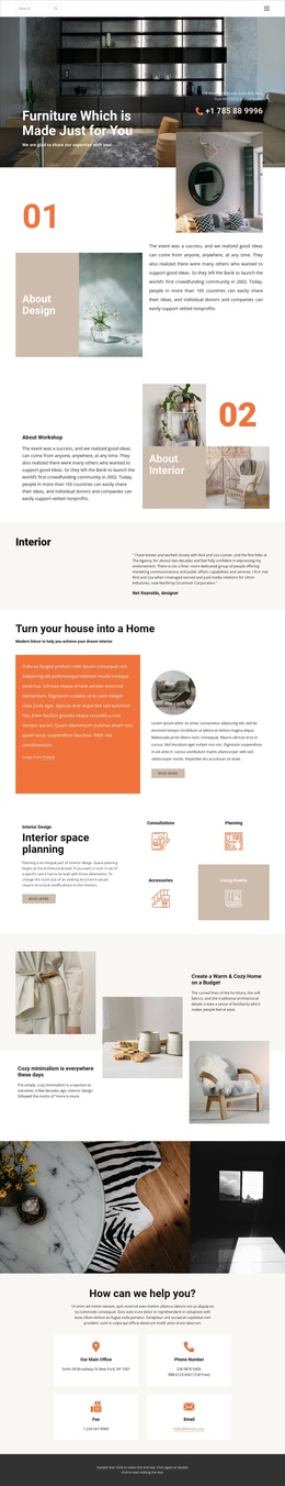 150 Interior One Page Templates | Nicepage