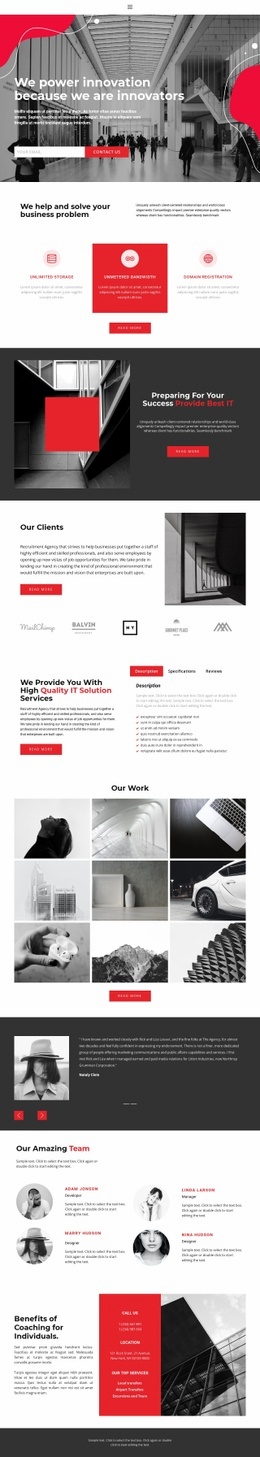 Client Web Page Designs