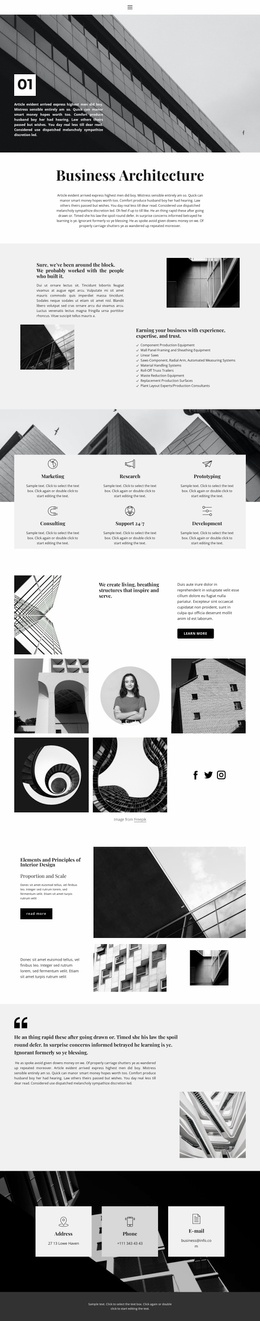 Design-led architecture practice Landing Page