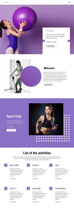 Sport athletic club - CSS Template by Nicepage