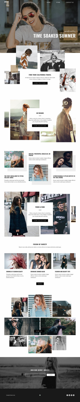 Fashion studio Web Page Design