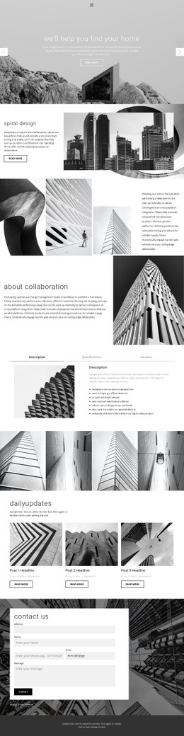 Architecture, urban design, master planning - Html Code Example by Nicepage