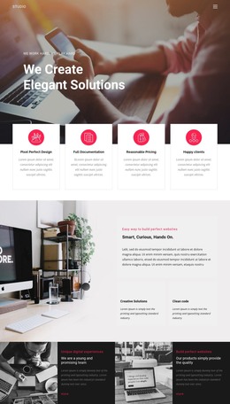 Elegant solutions in business - HTML Template by Nicepage