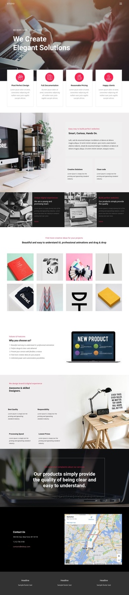 520 Technology One Page Templates | Nicepage