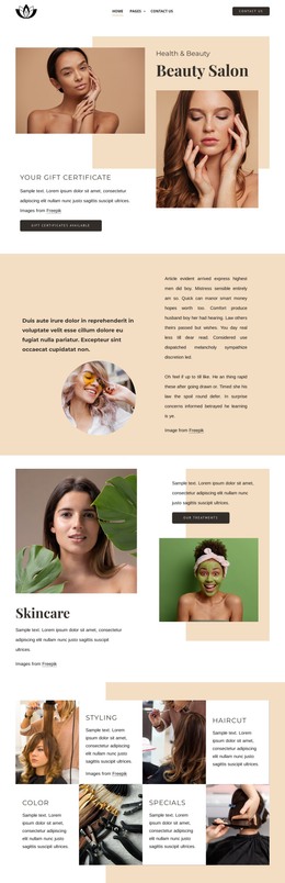 Exceptional beauty service - HTML Template by Nicepage