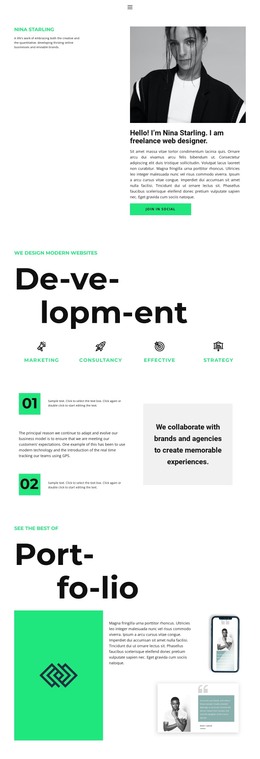 Designer card - Website Template by Nicepage