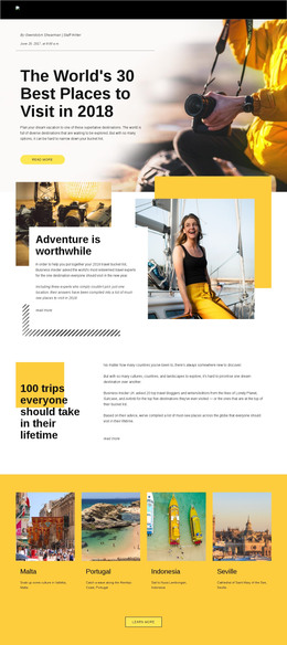 Best Places to Visit - Html Code Example by Nicepage