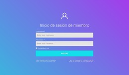 Inicio de sesión de miembro - Plantilla HTML por Nicepage