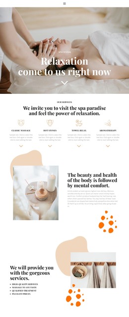 Time for relaxation - Website Template by Nicepage