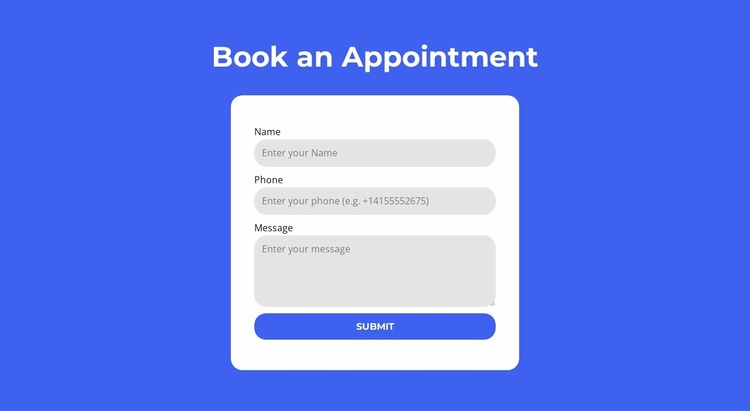 Book An Appointment Website Template