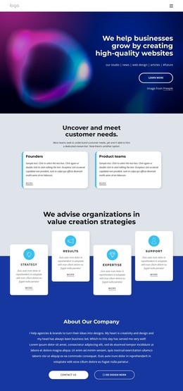 We create beautiful websites - Template by Nicepage