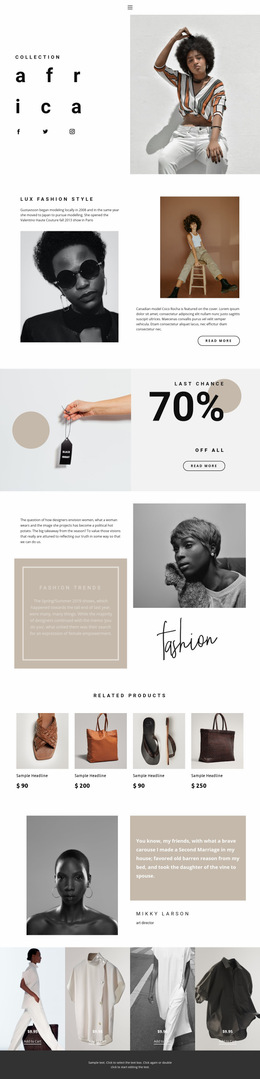 Fashion studio - Web Page Design by Nicepage