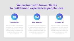 3 columns with numbers Website Template