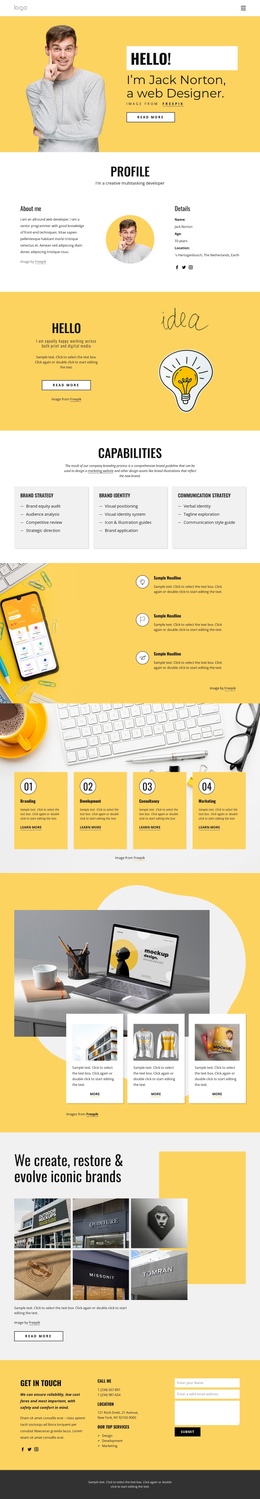 Profiles One Page Templates | Nicepage