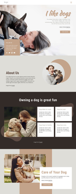 All about dogs - Website Template by Nicepage