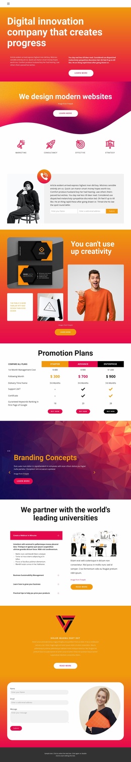 Promotion Website Templates | Nicepage
