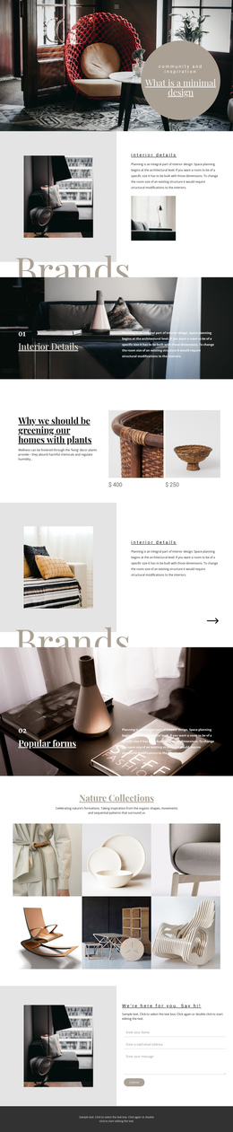 Turnkey interior One Page Template