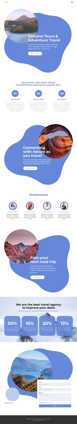 Contacts block with shapes HTML5 Template