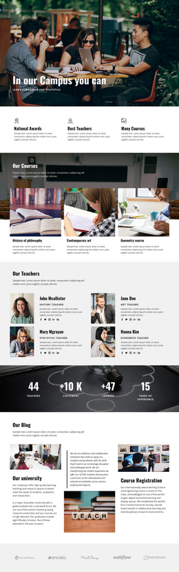 520 Education One Page Templates | Nicepage