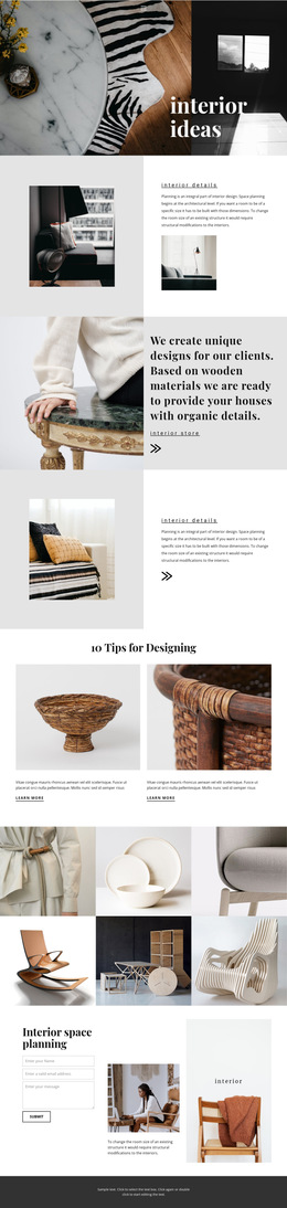 Workspaces and interior design - HTML5 Template by Nicepage