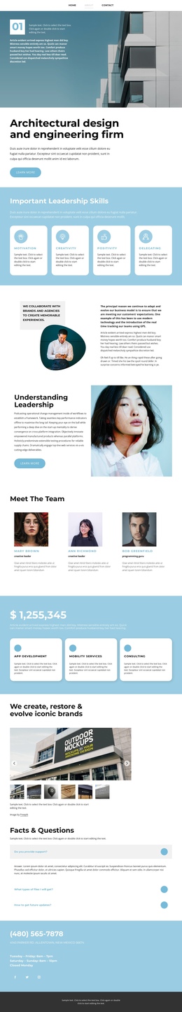 Engineering One Page Templates | Nicepage