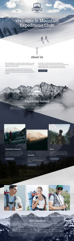 Extreme mountain expedition - HTML Template by Nicepage