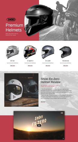 Premium Helmets - HTML Template by Nicepage
