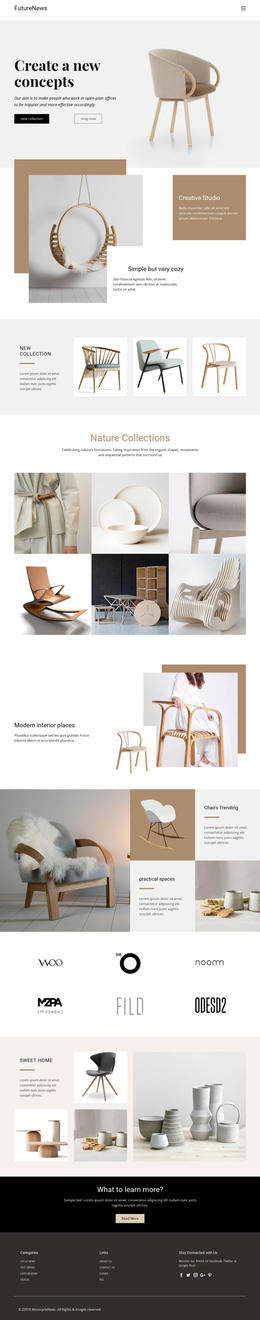 Modern living interior - HTML Template by Nicepage
