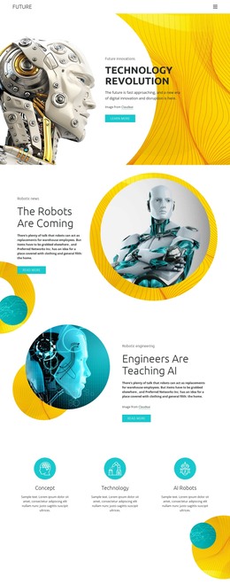 Progress in robot technology - HTML Template by Nicepage
