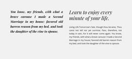 Headings and text in two columns - Website Template by Nicepage