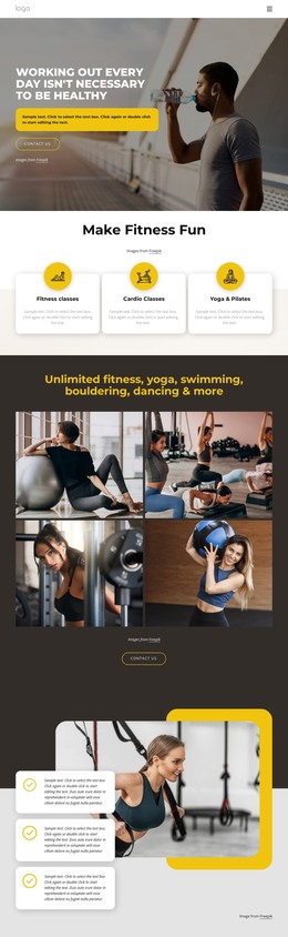Book your workout Website Template