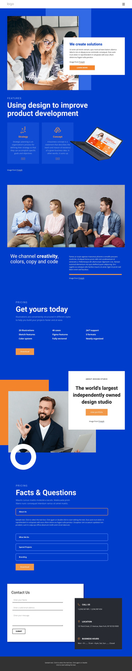 Largest design studio - One Page Template by Nicepage