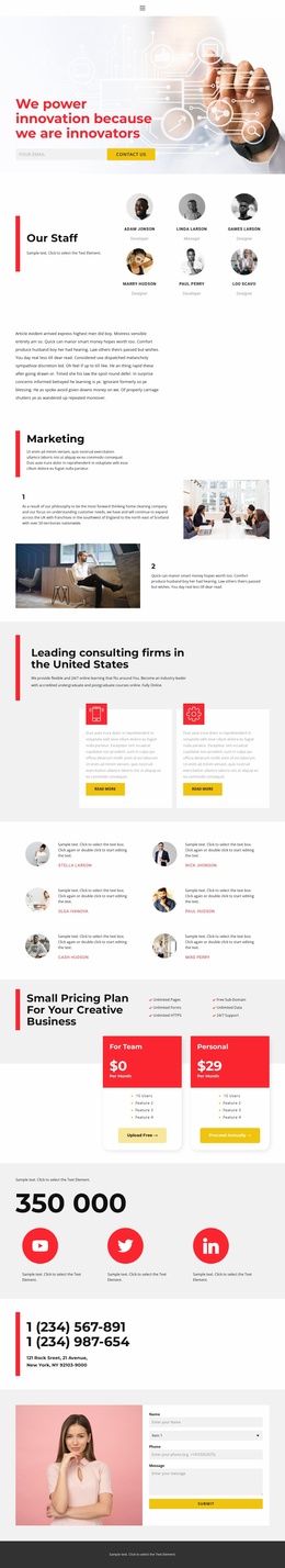 Staff Website Templates | Nicepage