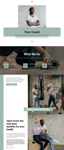 Sport sections - Website Template by Nicepage