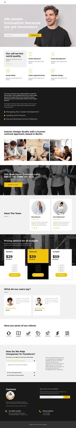Client Web Page Designs