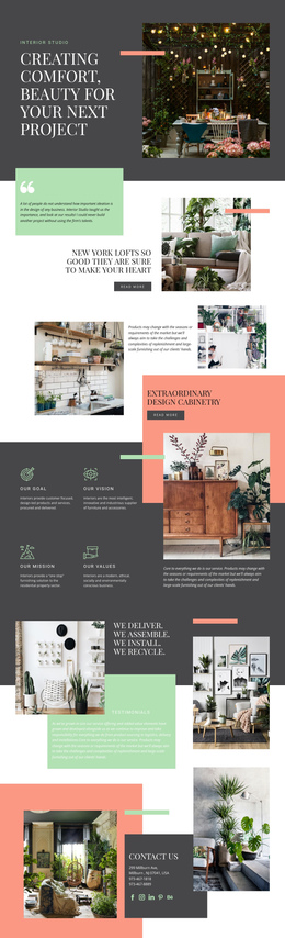 Turnkey interior - One Page Template by Nicepage