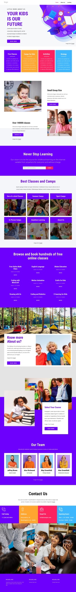 520 Education One Page Templates | Nicepage
