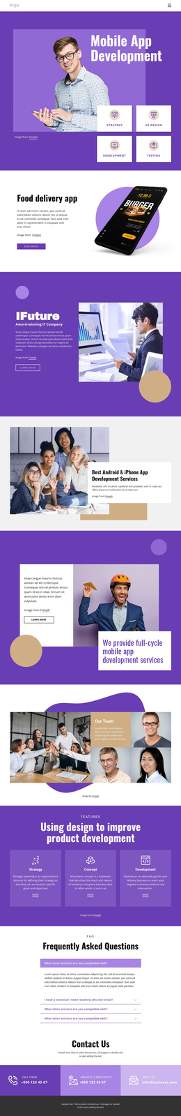 Fast development - One Page Template by Nicepage