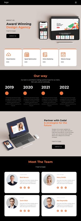 Inspiring digital agency - One Page Template by Nicepage