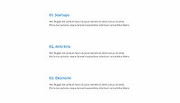 Tre texter om affärer CSS -mall