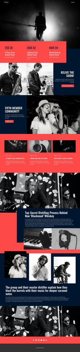 140 Music & Entertainment HTML5 Templates | Nicepage