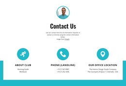 Contacts with big icons - HTML Template by Nicepage