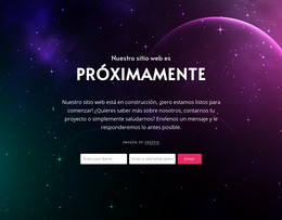 Próximamente bloque con fondo - Plantilla HTML por Nicepage