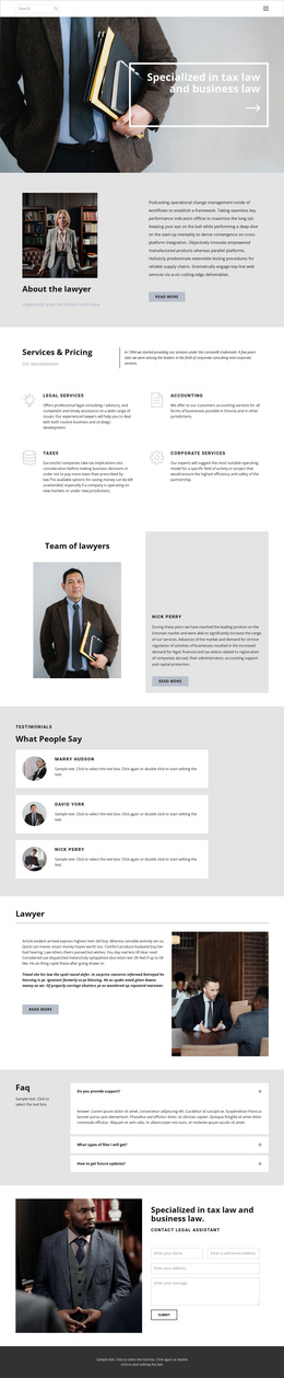 Lawyer One Page Templates | Nicepage