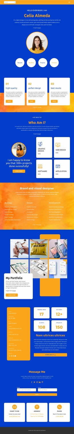 Designer profile and portfolio - Website Mockup by Nicepage