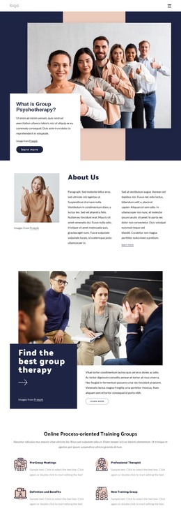 Different types of group therapy - CSS Template by Nicepage